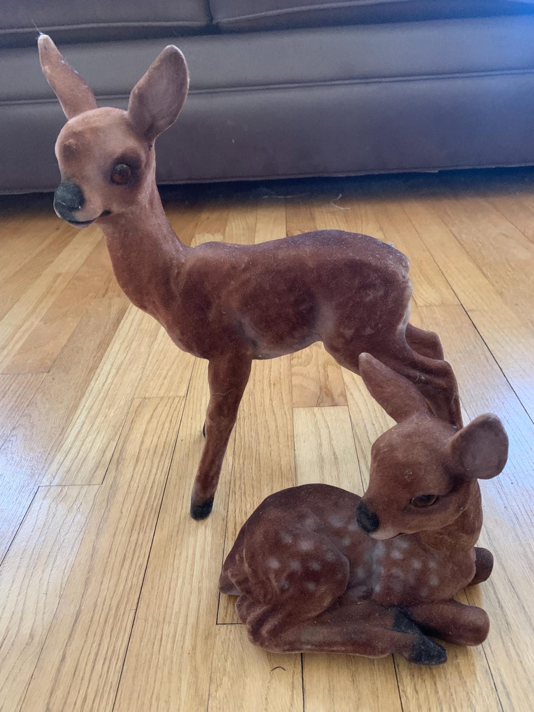 Vintage, Doe and Fawn, Flocked Deer, Pre-owned - Etsy