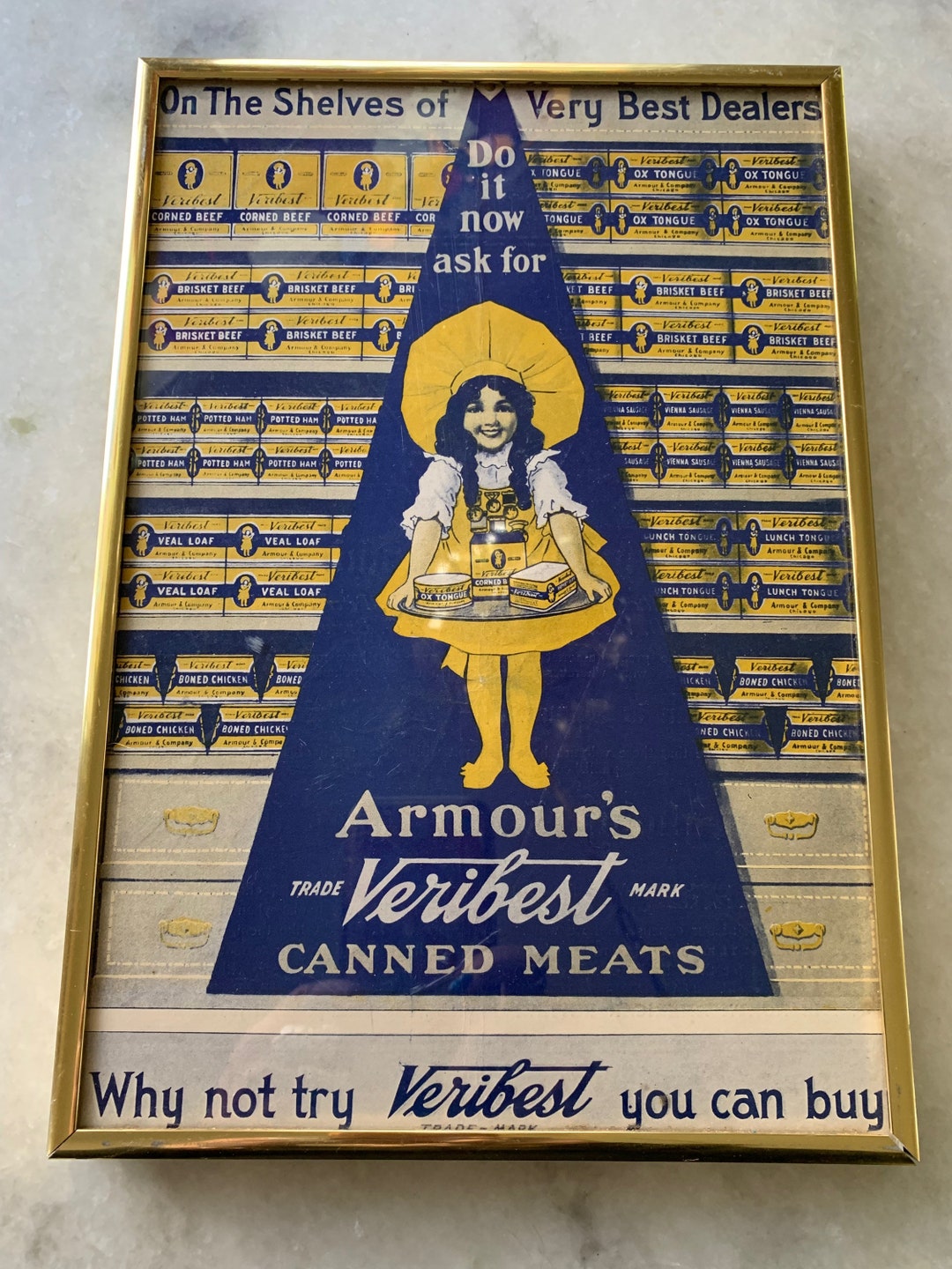 Vintage, “armour’s Veribest Canned Meats,” Ad, Professionally Framed ...