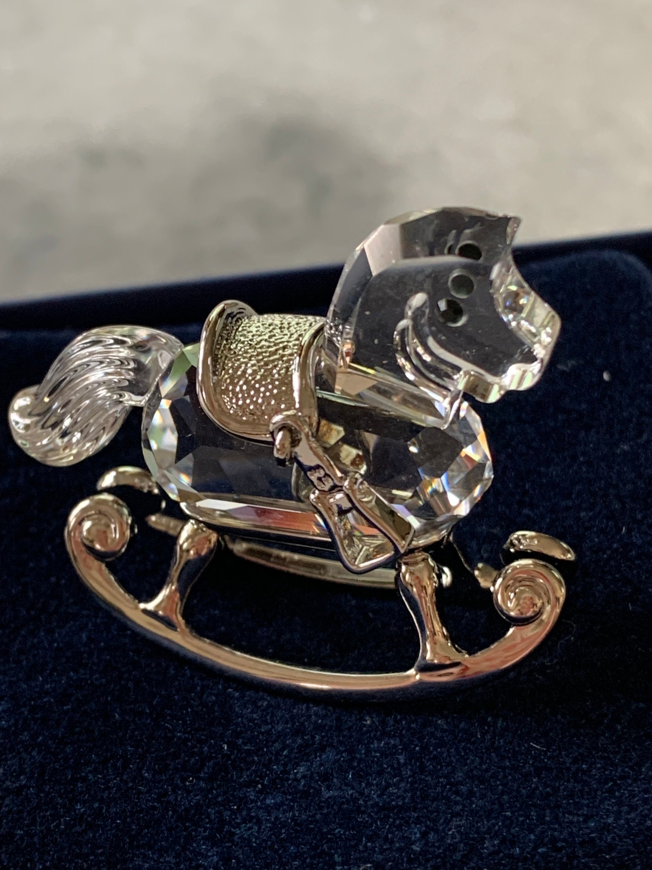 Swarovski Crystal Rocking Horse Figurine Made in Austria - Etsy