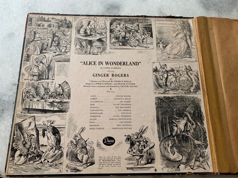 Alice in Wonderland LP Set, With Ginger Rodgers, Adapted by George ...
