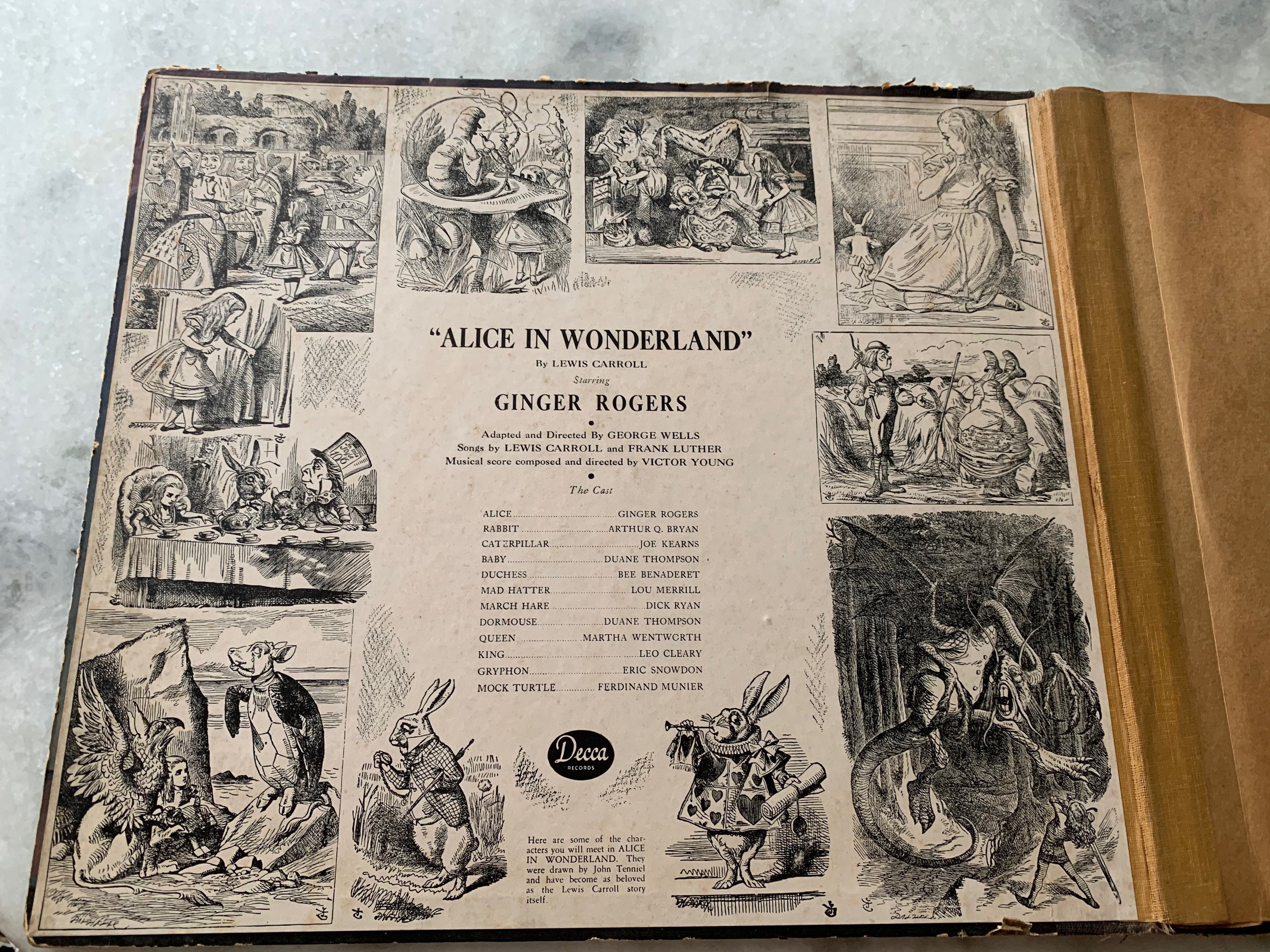Alice in Wonderland LP Set, With Ginger Rodgers, Adapted by George ...