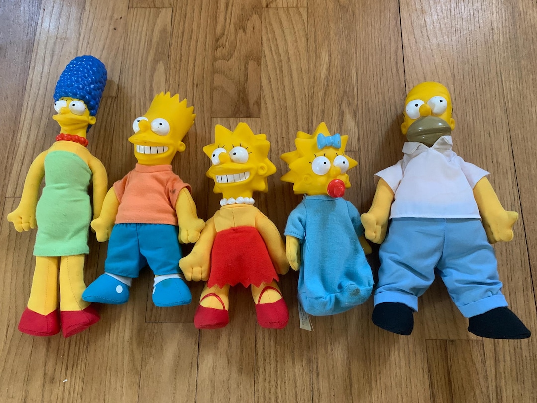 1990, the Simpson's Family Dolls Homer, Marge, Bart, Lisa and Maggie ...