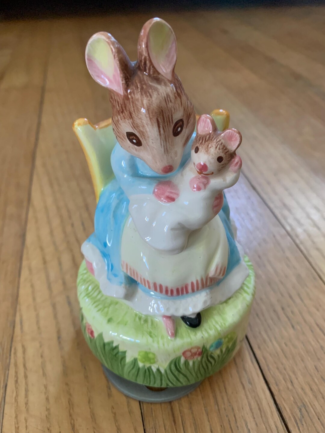 Mother Rabbit Holding Baby, Beatrix Potter, Music Box, Plays “rock-a ...