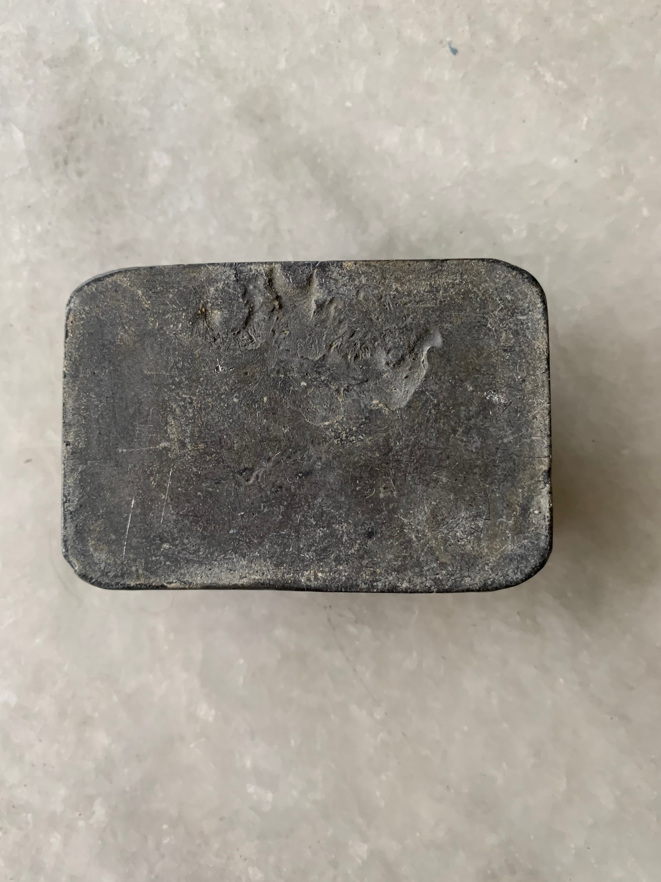 Small, Vintage, Gray, Rectangular, Cast Iron, Needle/pin, Flower Frog ...