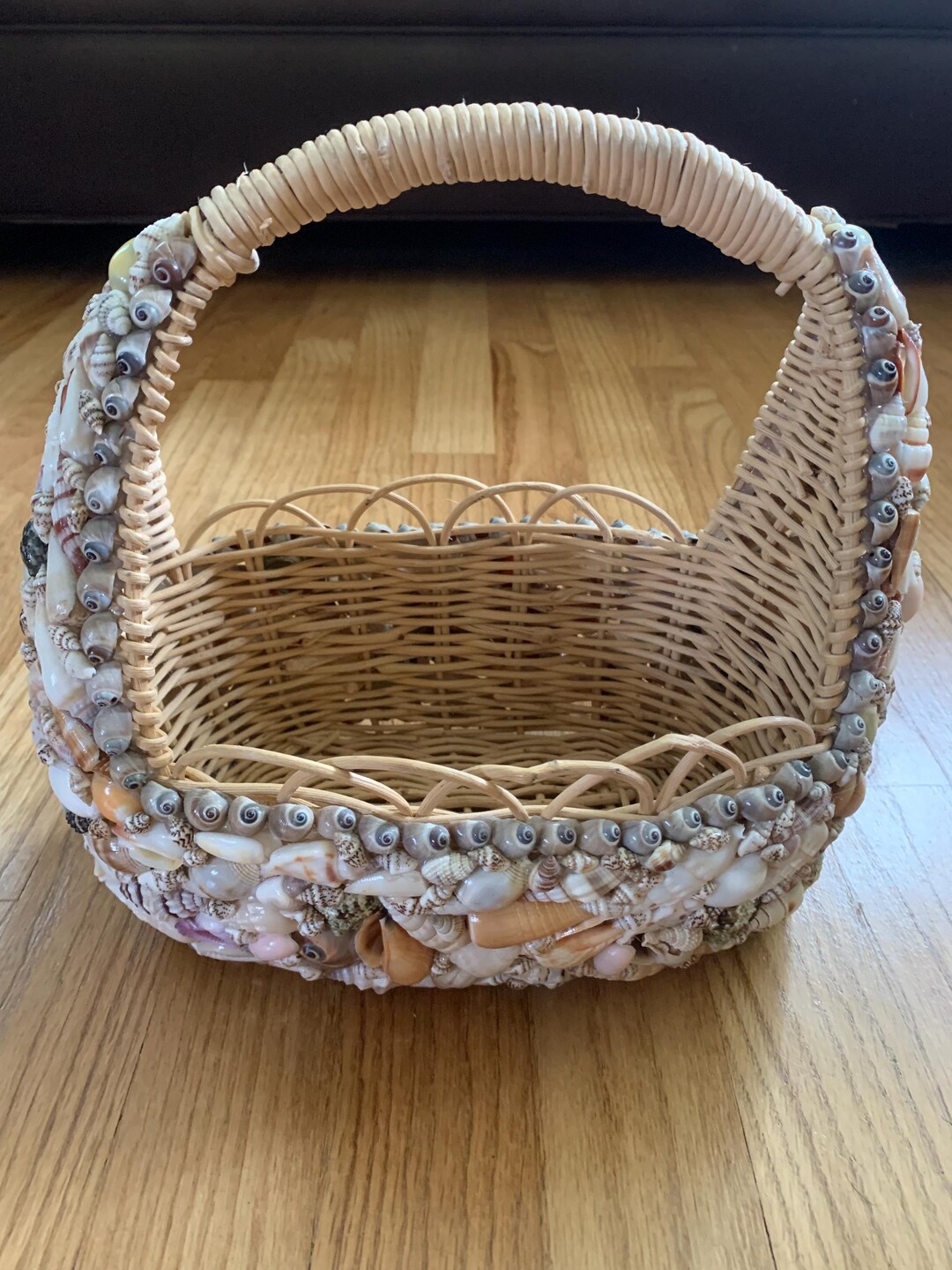 Vintage, Handcrafted, Seashell Basket, Pre-owned - Etsy