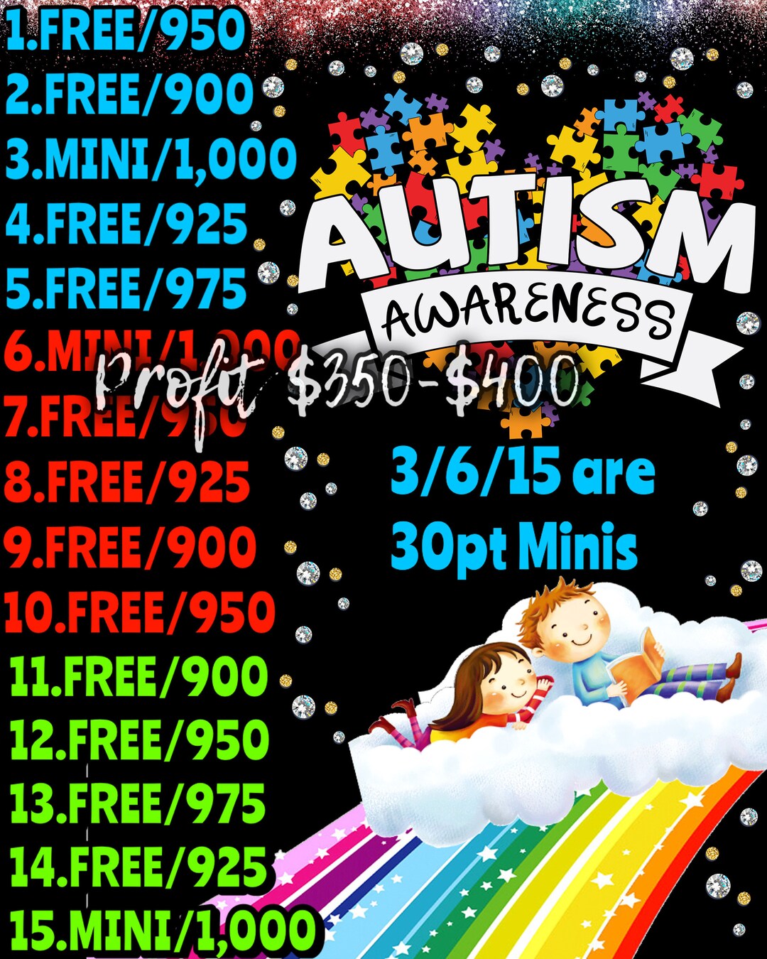 Autism Awareness Mini Bingo Game - Etsy