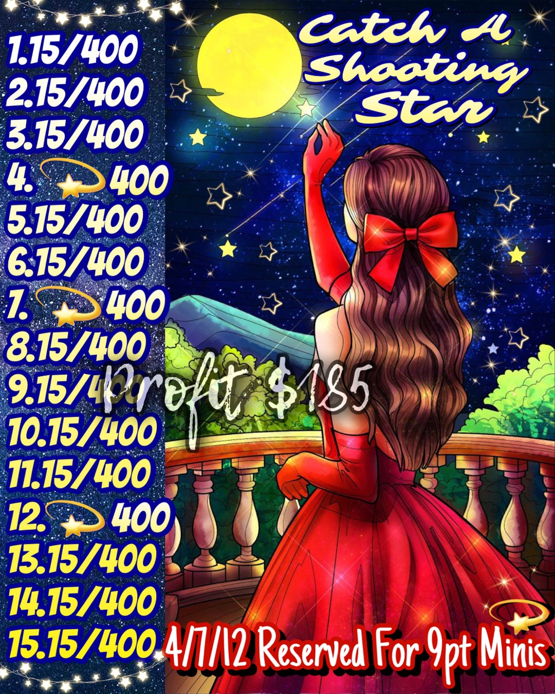 Shooting Star Bingo With Minis 400 - Etsy