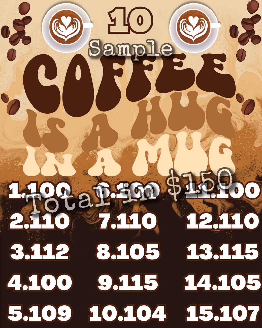 10 Coffee Bingo Board - Etsy
