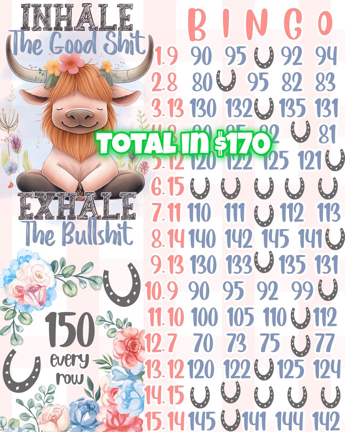 150 Every Row Bs Bingo Board - Etsy