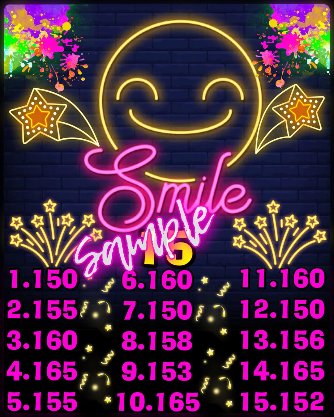 15 Neon Bingo Board - Etsy