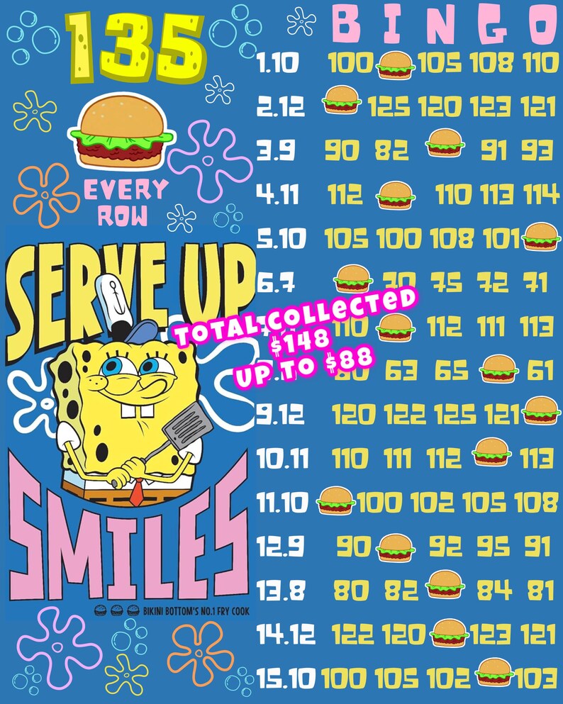 135 Every Row Serving Smiles Pyp Bingo Board - Etsy