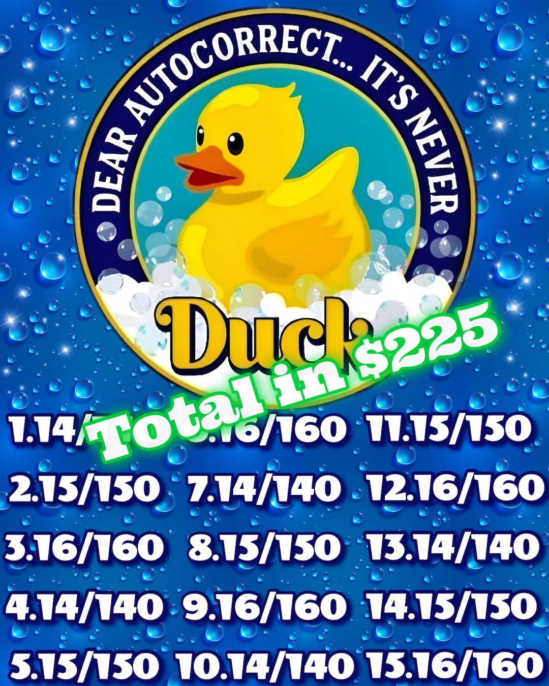 What the Duck 14/15/16 Pyp Bingo Board - Etsy