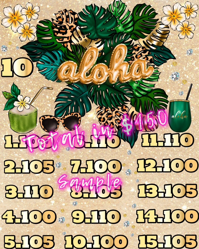 Aloha 10 Pick Your Prize Bingo Board - Etsy