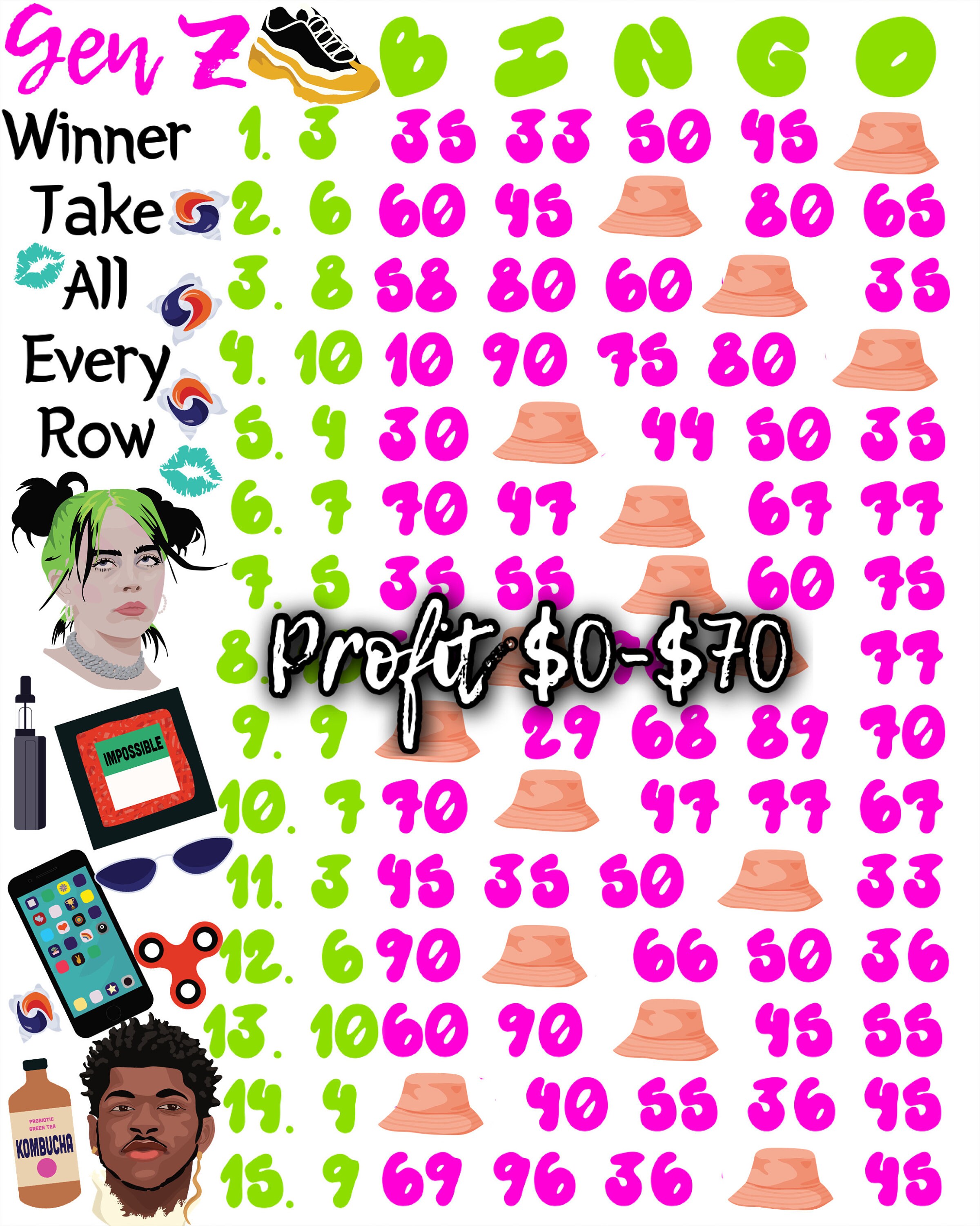 100 WTA Every Row Gen Z - Etsy