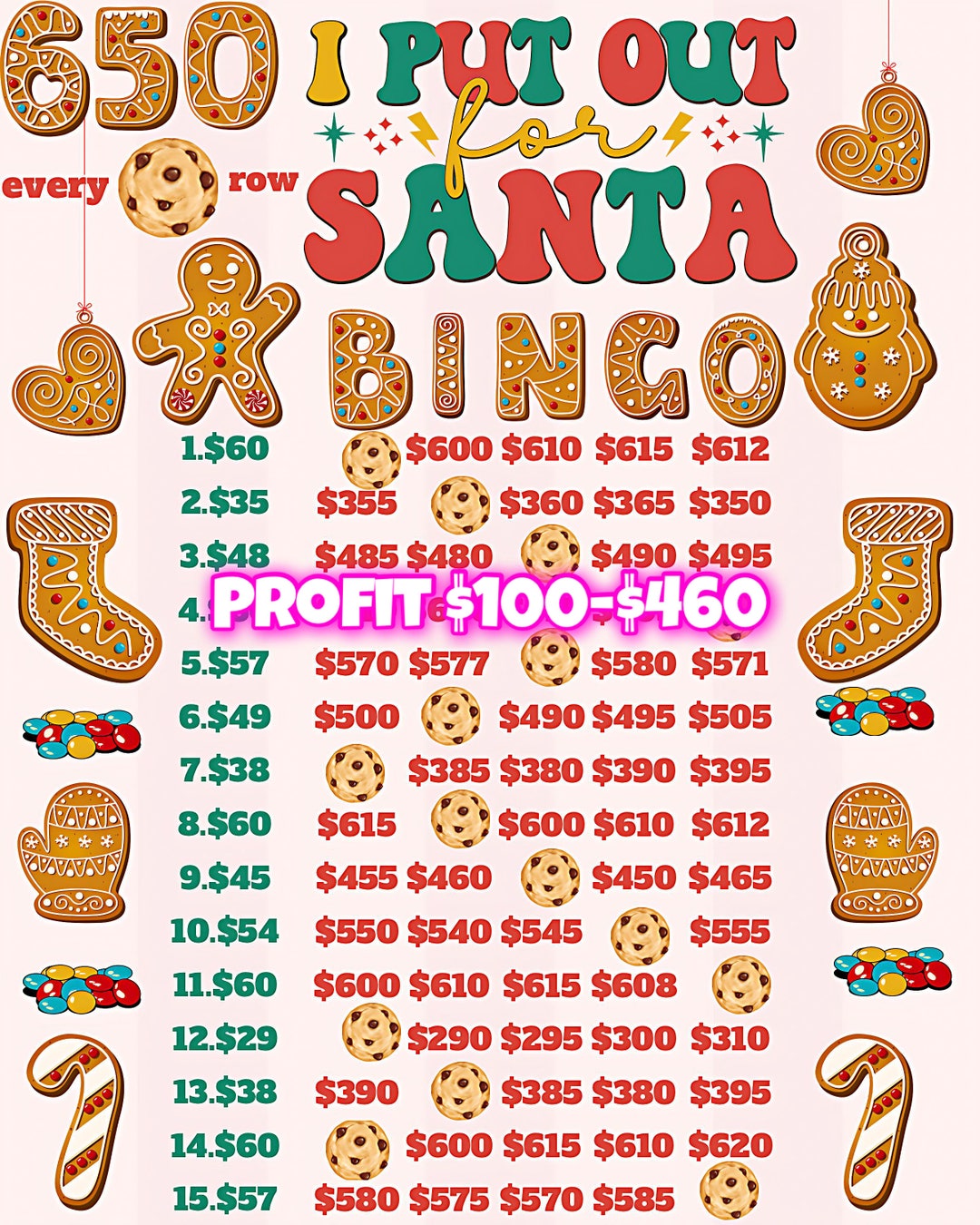 650 Every Row Funny Cookie Pyp Bingo Board - Etsy