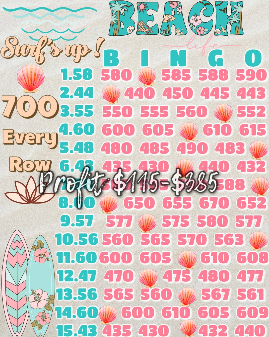700 Ever Row Beach Life Pyp With Profit - Etsy