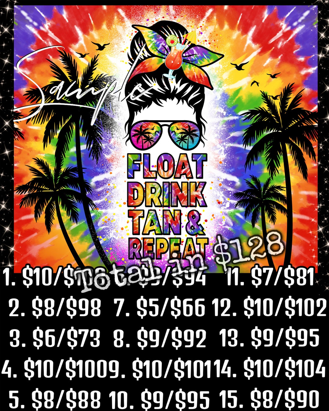 Float Tan Drink Repeat Pyp Bingo Board - Etsy