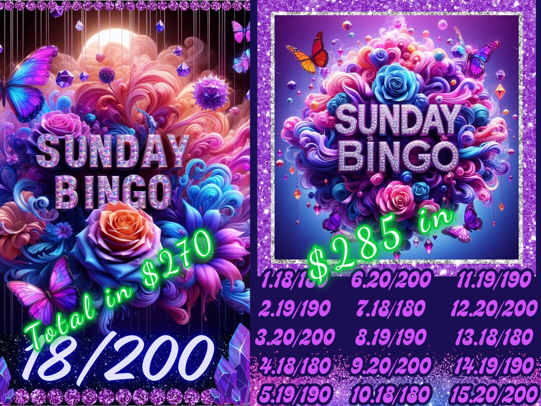 2 Sunday Bingo Boards - Etsy