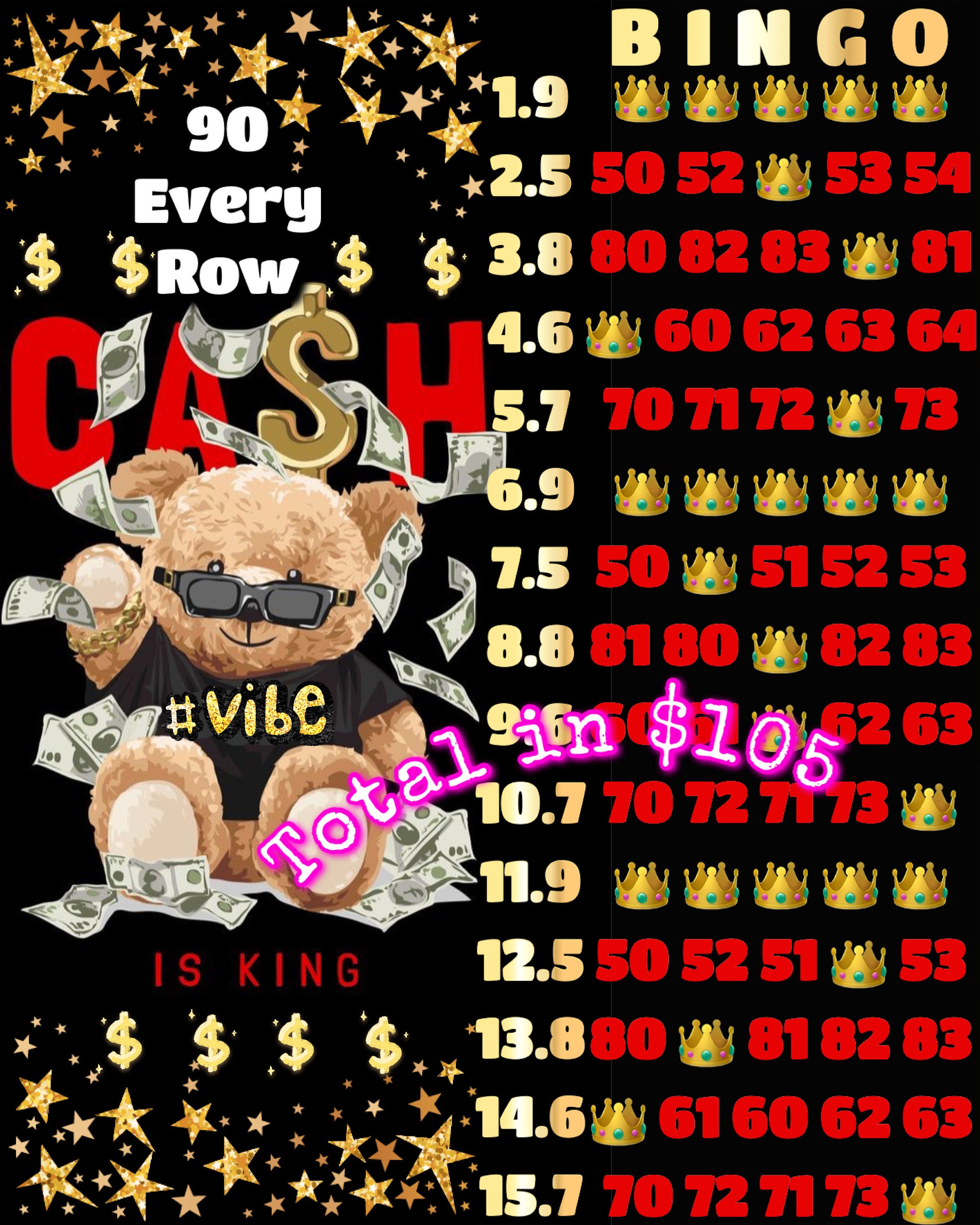 90 Every Row Cash is King Bingo Board With Profit - Etsy