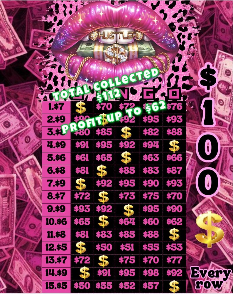 100 Every Row Hustle Pyp Bingo Board - Etsy