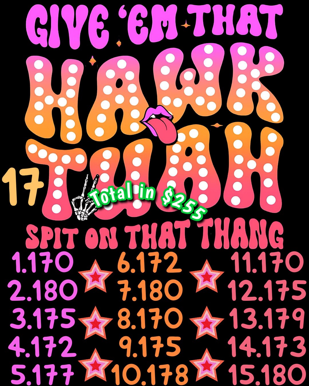 Hawk Tuah 17 Bingo Board - Etsy