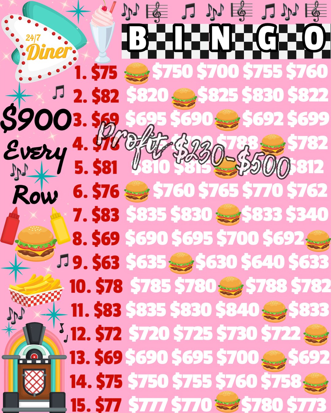 900 Every Row Retro Bingo Pyp - Etsy