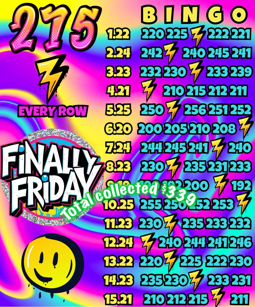 275 Every Row Finally Friday Bingo Board - Etsy