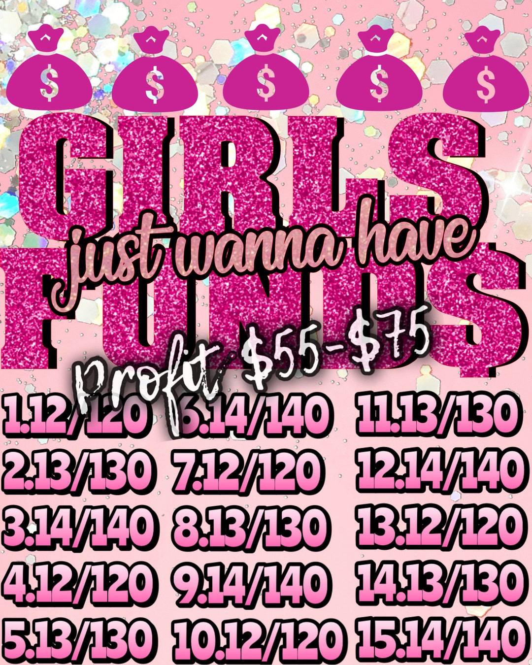 Girls Just Wanna Have Funds Pyp Bingo - Etsy