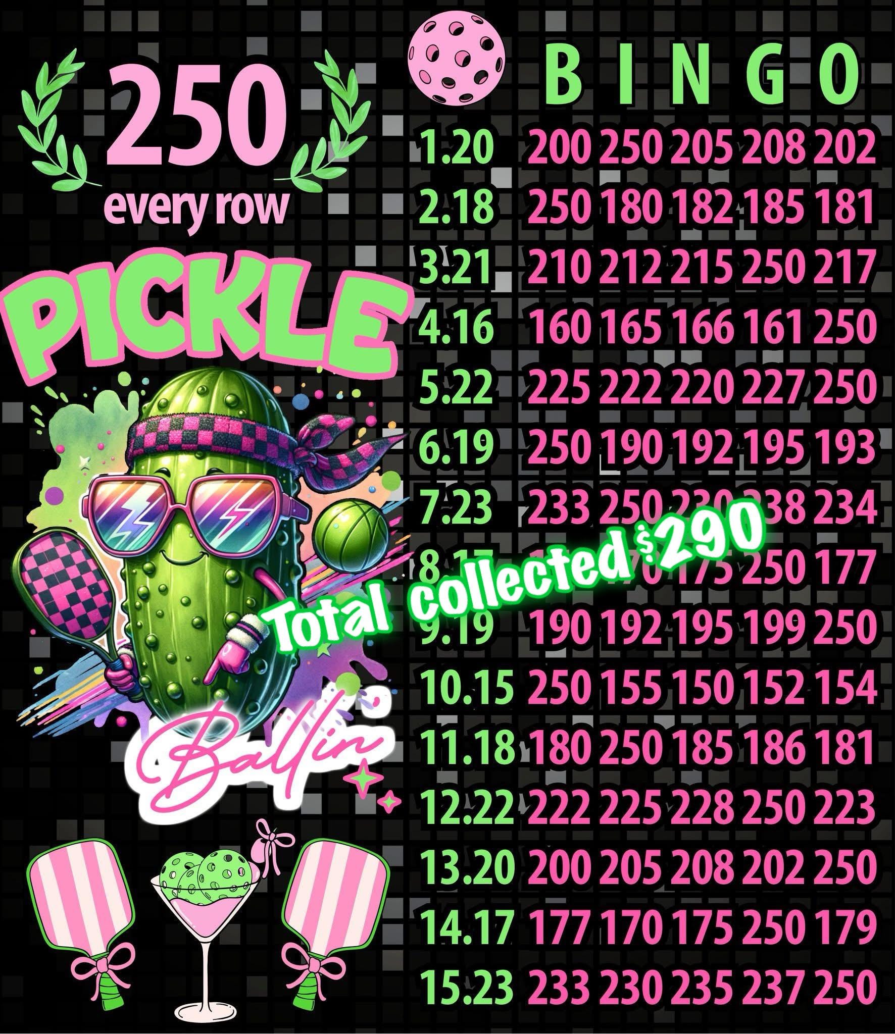 250 Every Row Pickle Ballin Bingo Board - Etsy