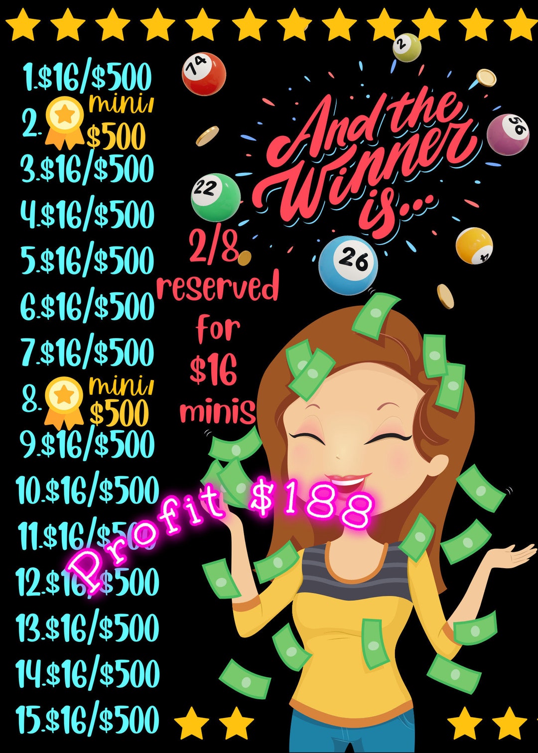 500 Mini Game Bingo Board With Minis Profit 188 - Etsy