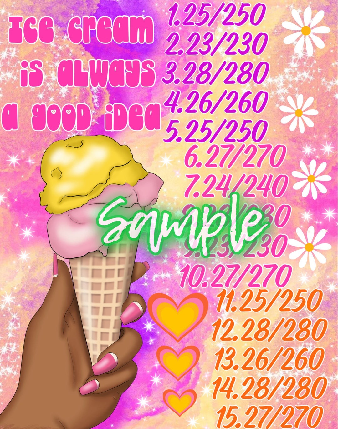 Ice Cream Pyp Bingo Board - Etsy