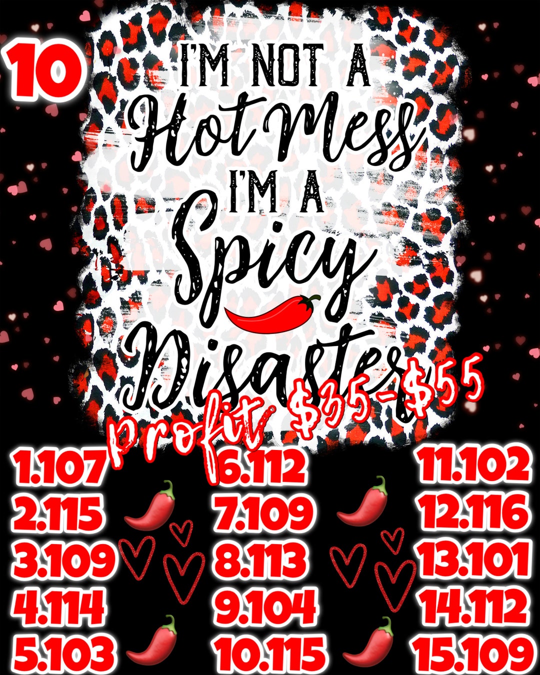 Spicy Disaster Bingo Board 10 - Etsy