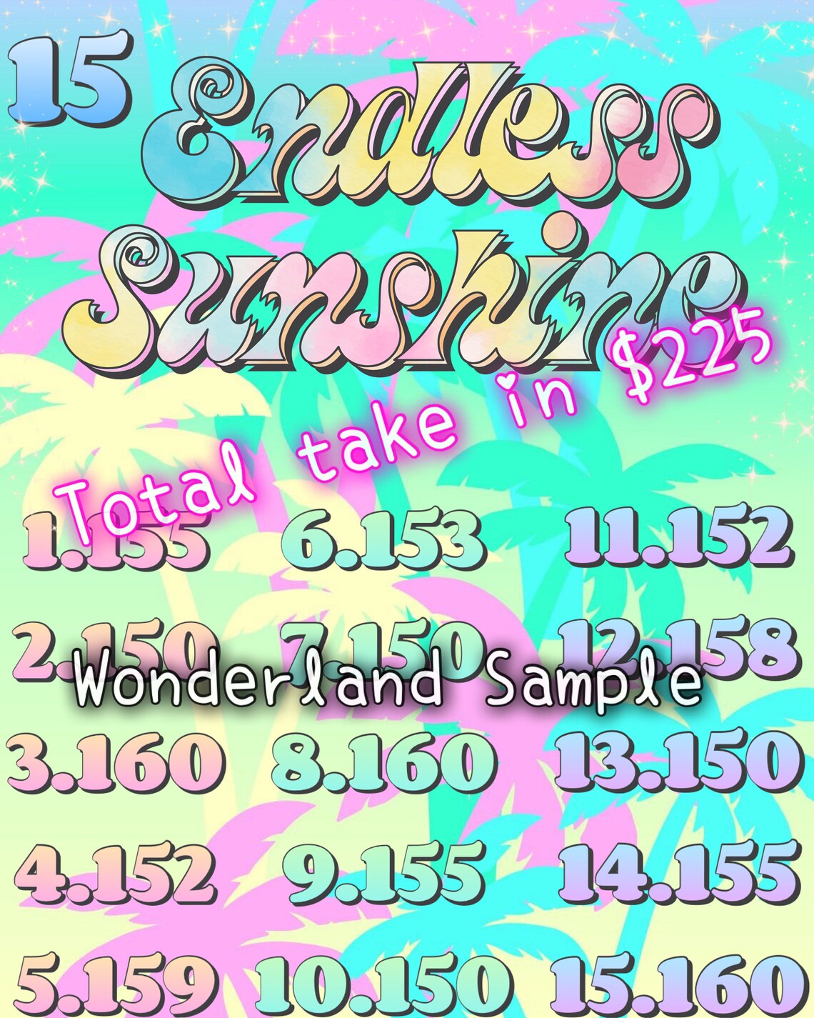 Endless Sunshine 15 Pick Your Prize Bingo - Etsy