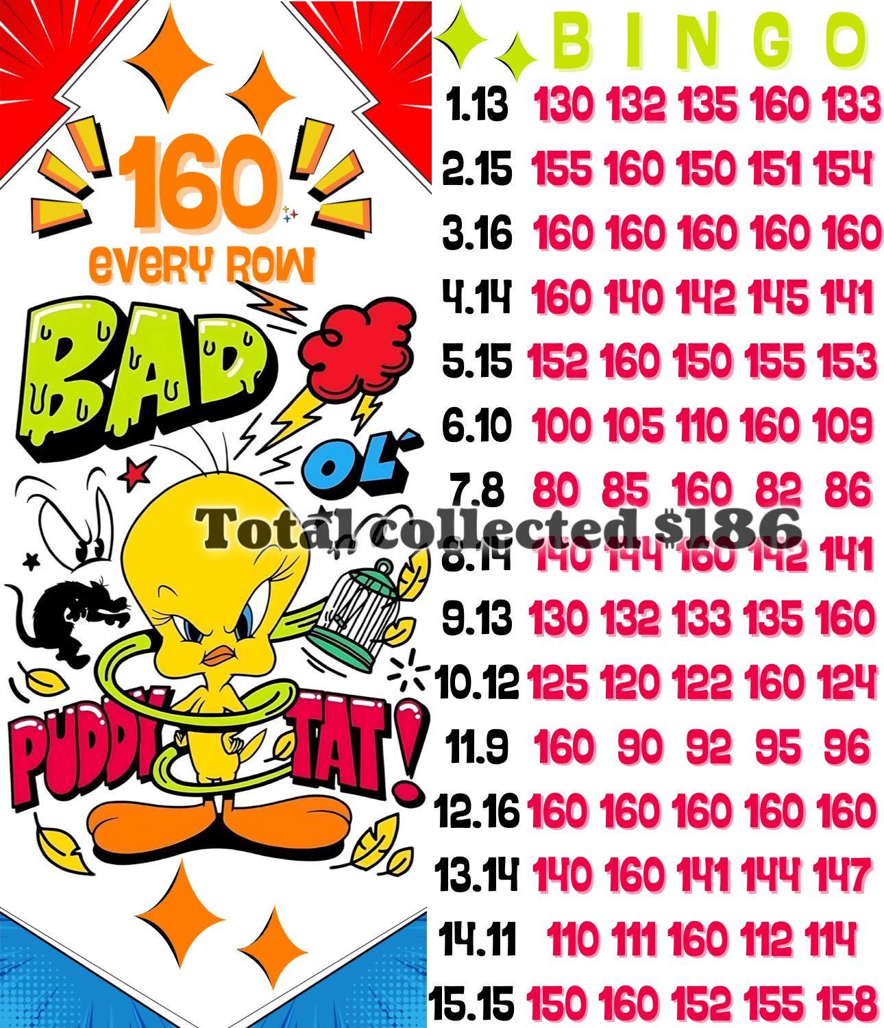Twick or Tweet 160 Every Row Bingo Board - Etsy