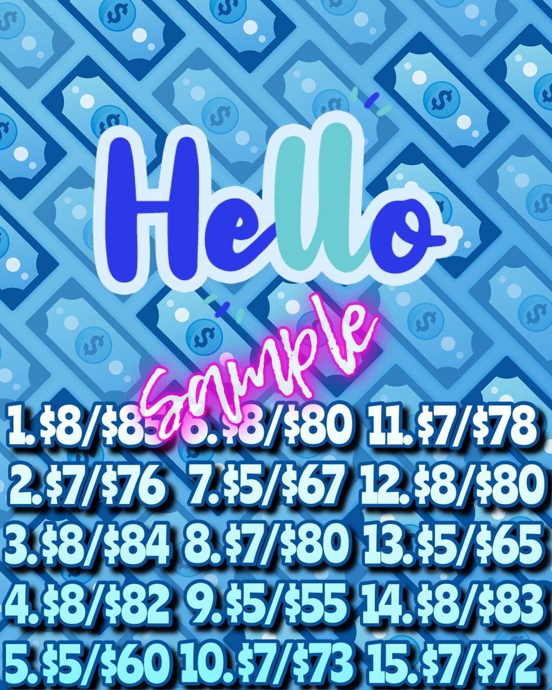 Hello Money Pyp Bingo Board - Etsy