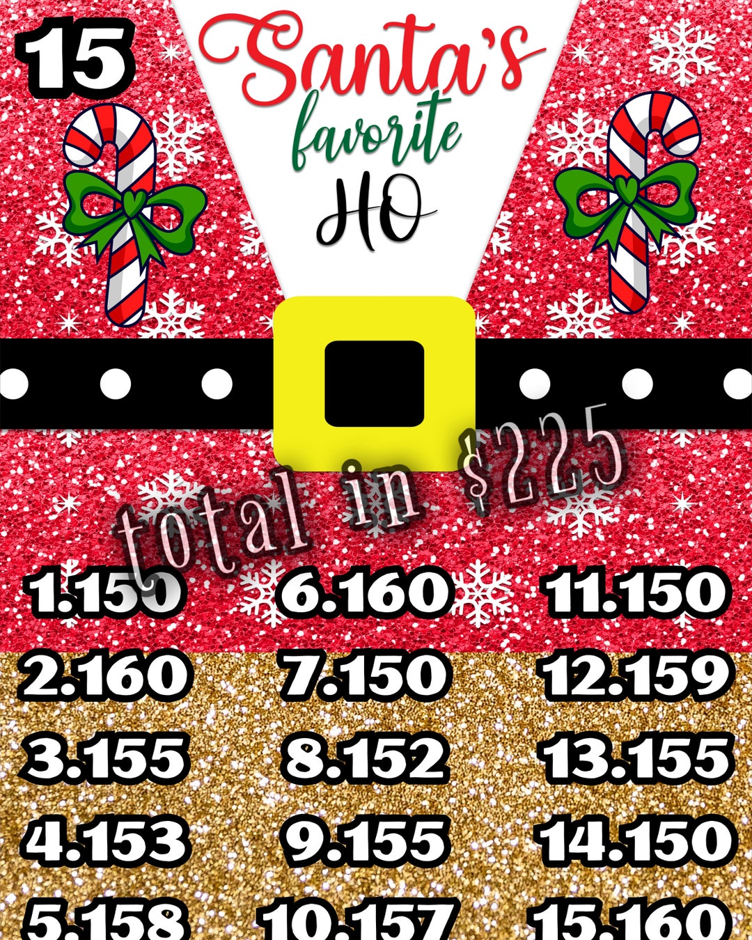 15 Pyp Funny Santa Ho Bingo Board - Etsy