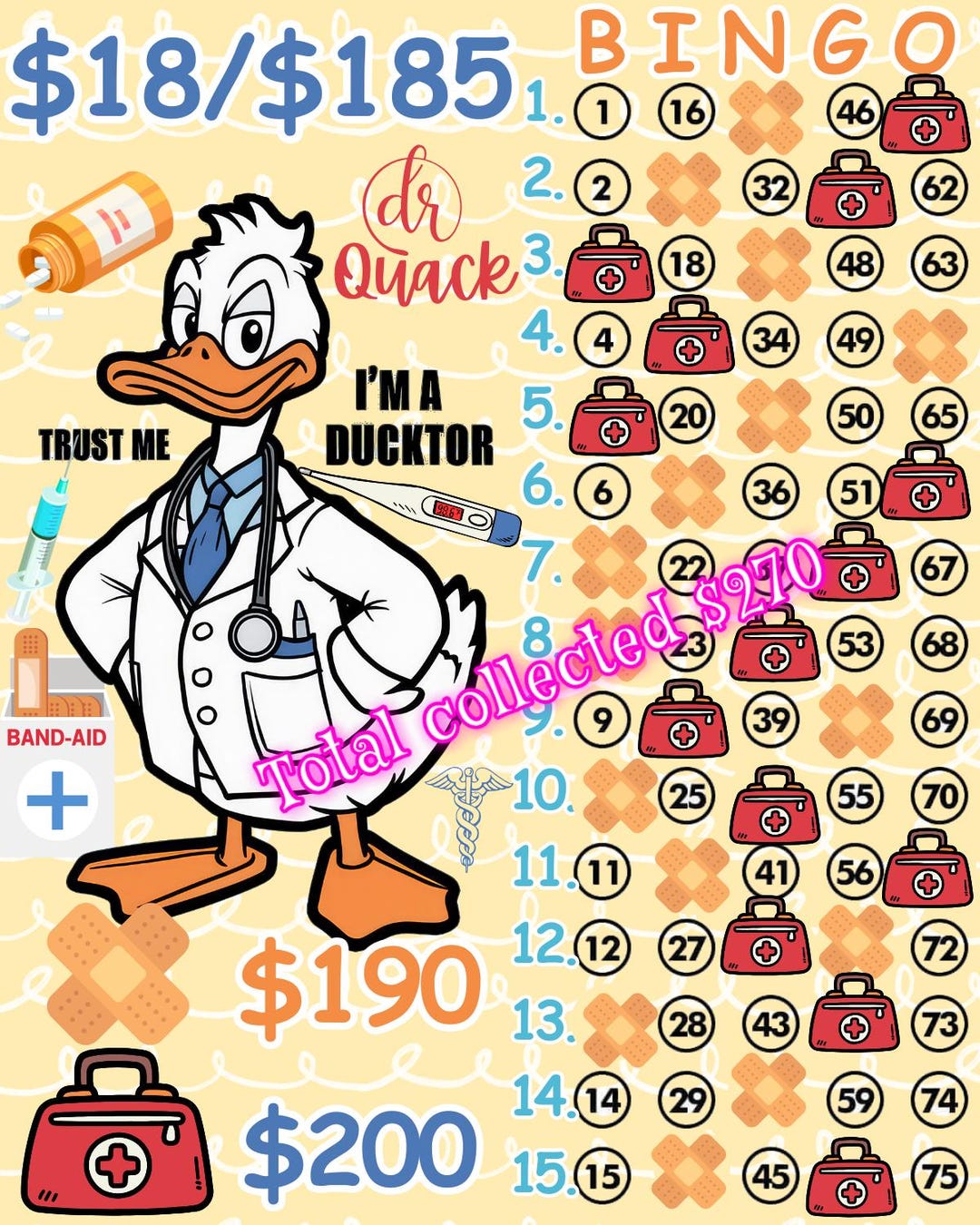Quack 18 Pyp Bingo Board - Etsy
