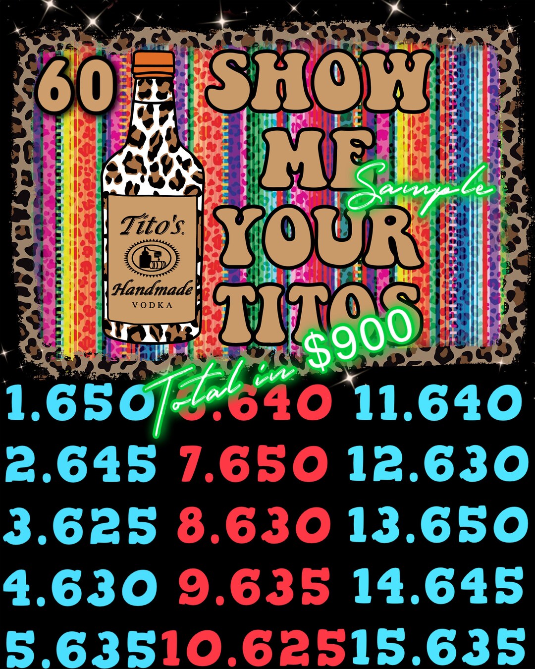 60 Pyp Funny Tito’s Bingo Board - Etsy