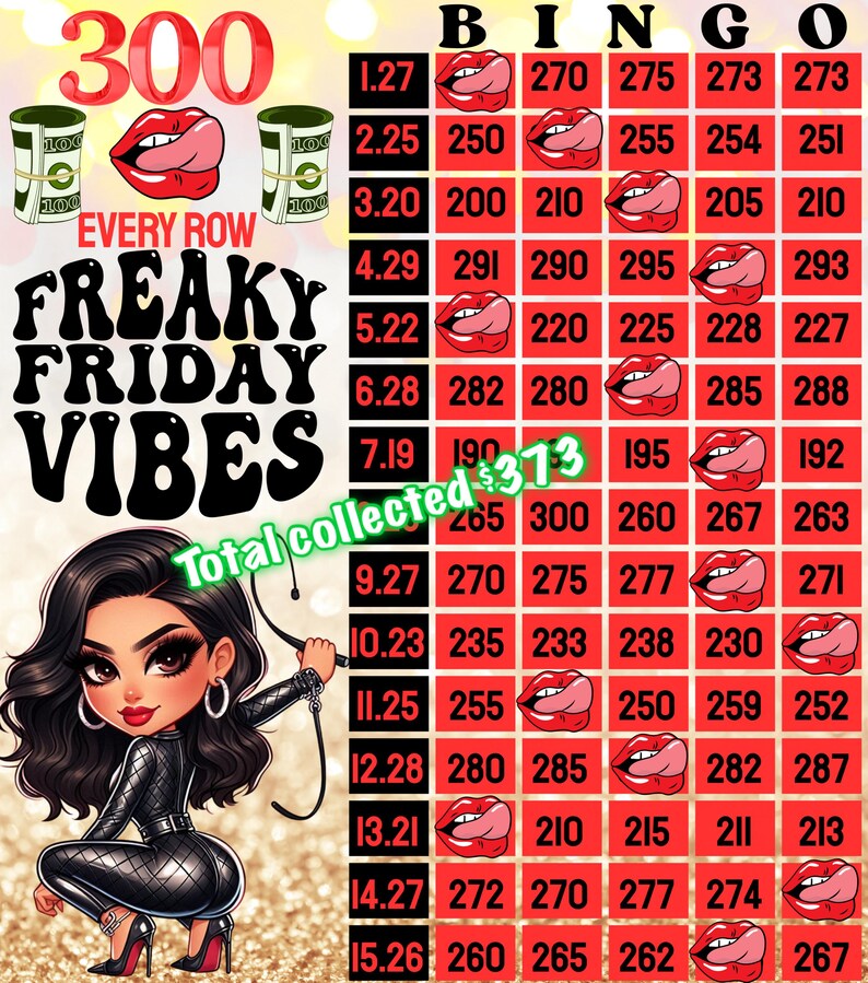 300 Every Row Friday Bingo Board - Etsy