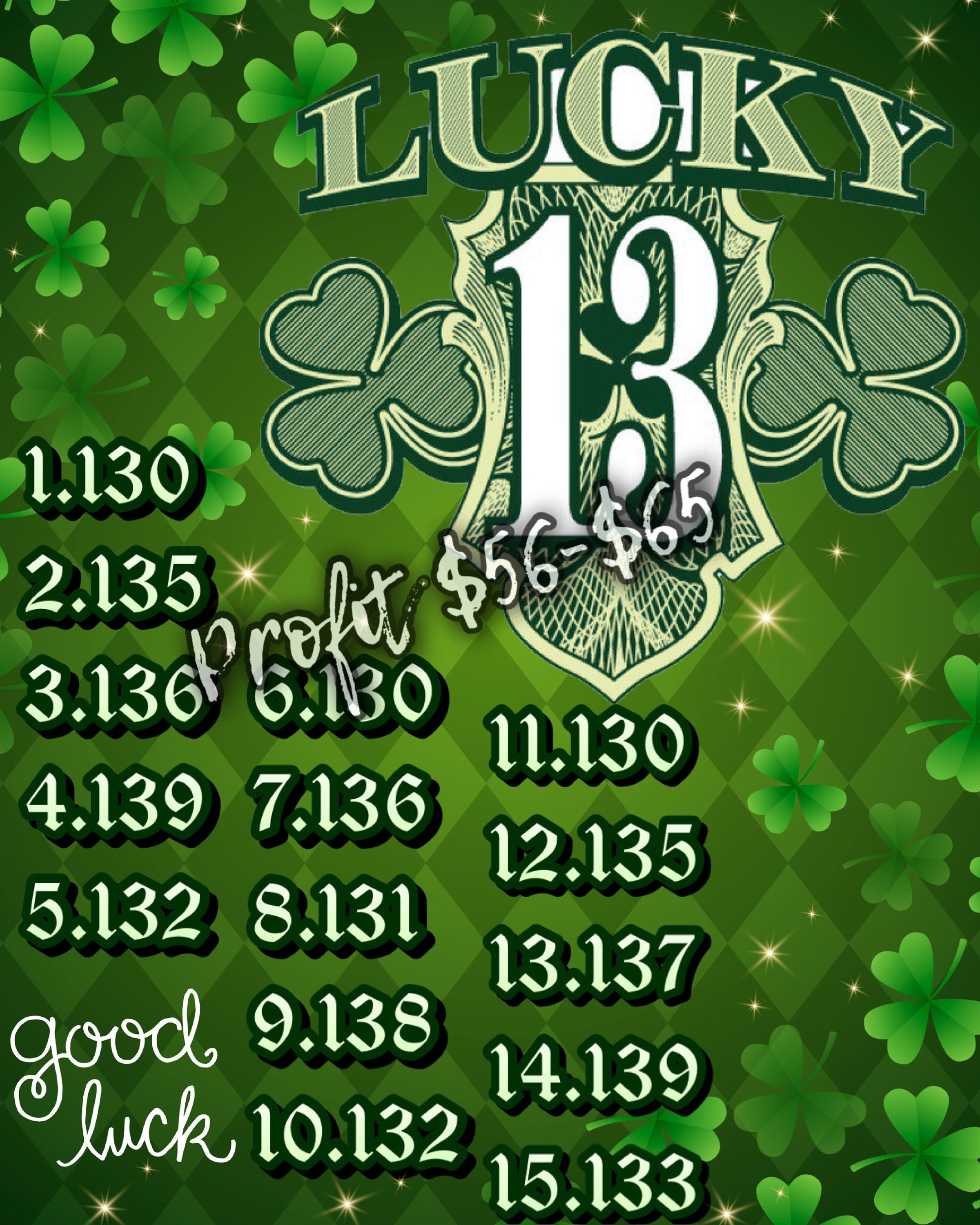 Lucky 13 Pyp Bingo Board - Etsy