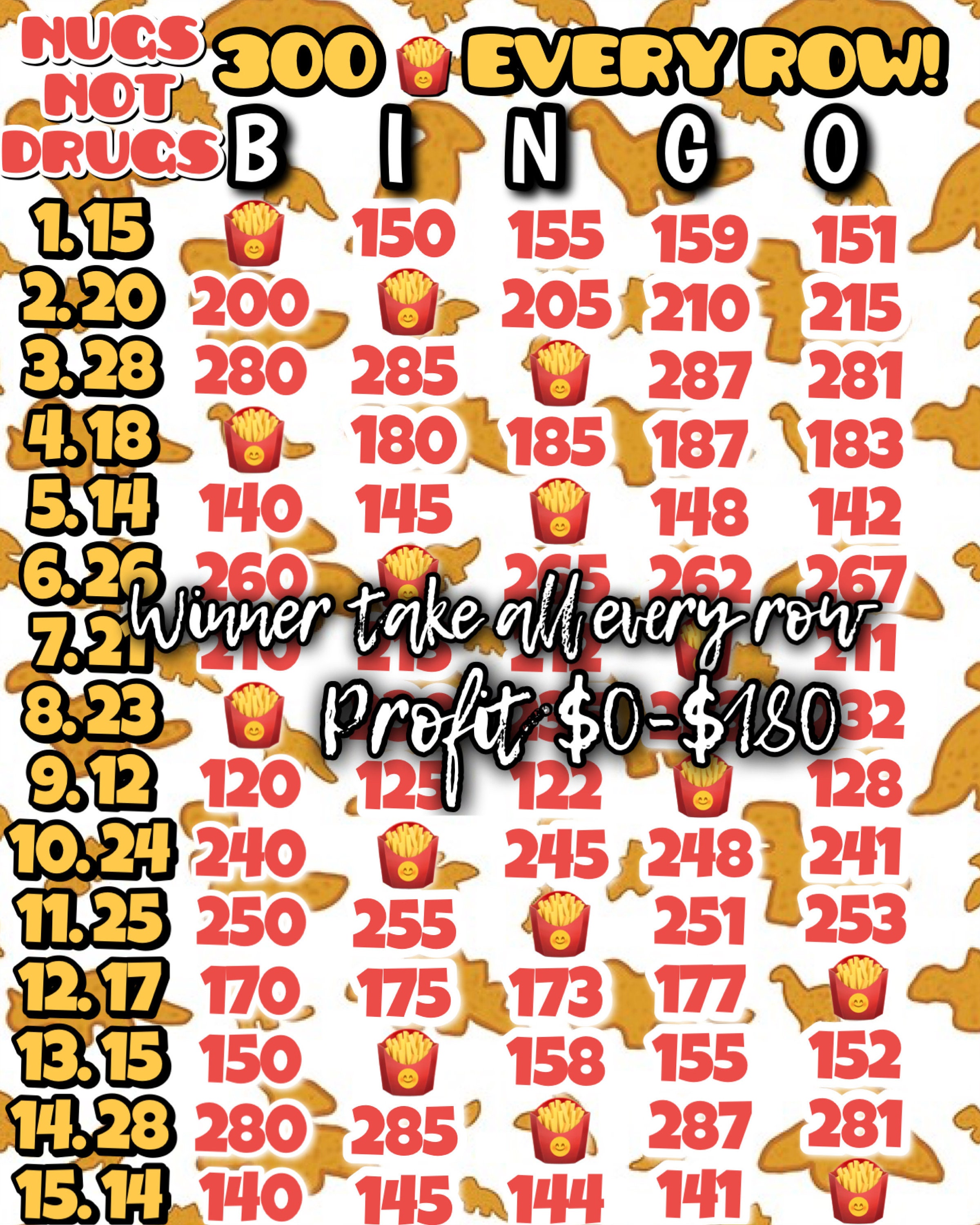 Winner Take All Bingo Board - Etsy