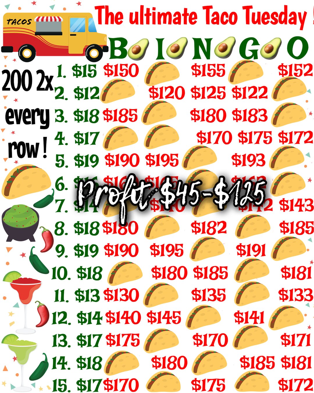 Taco Tuesday 200 X 2 Every Row - Etsy
