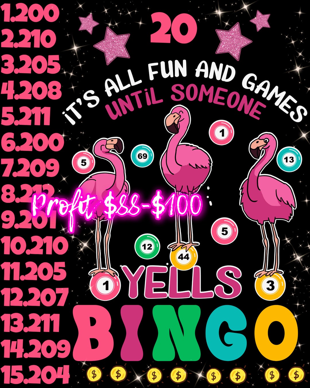 Pyp Bingo Board Flabingo - Etsy