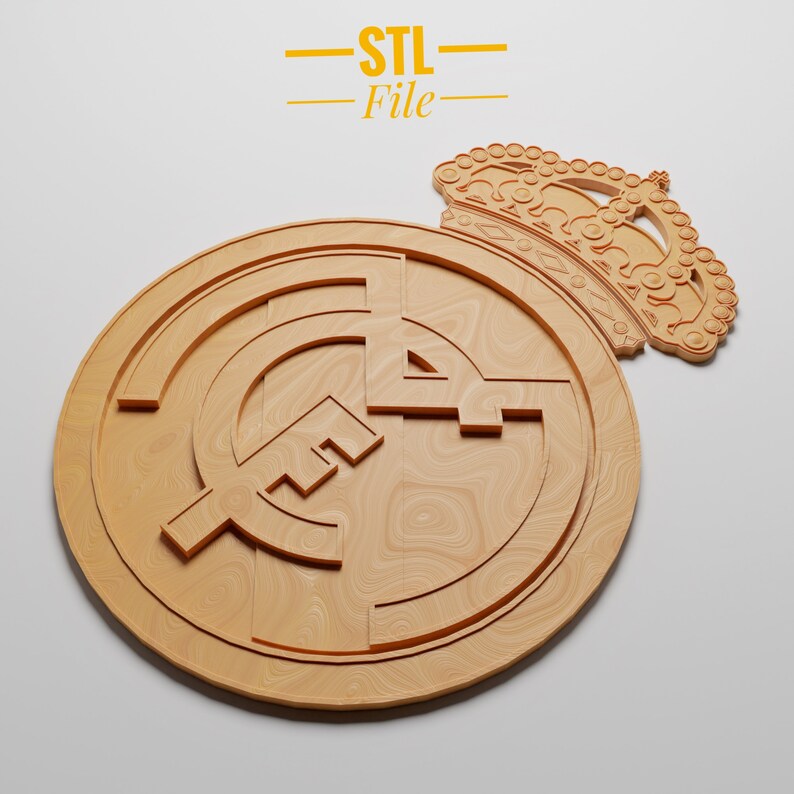 Modelo 3D STL para router CNC Real Madrid Amblem Relief Engraver ...