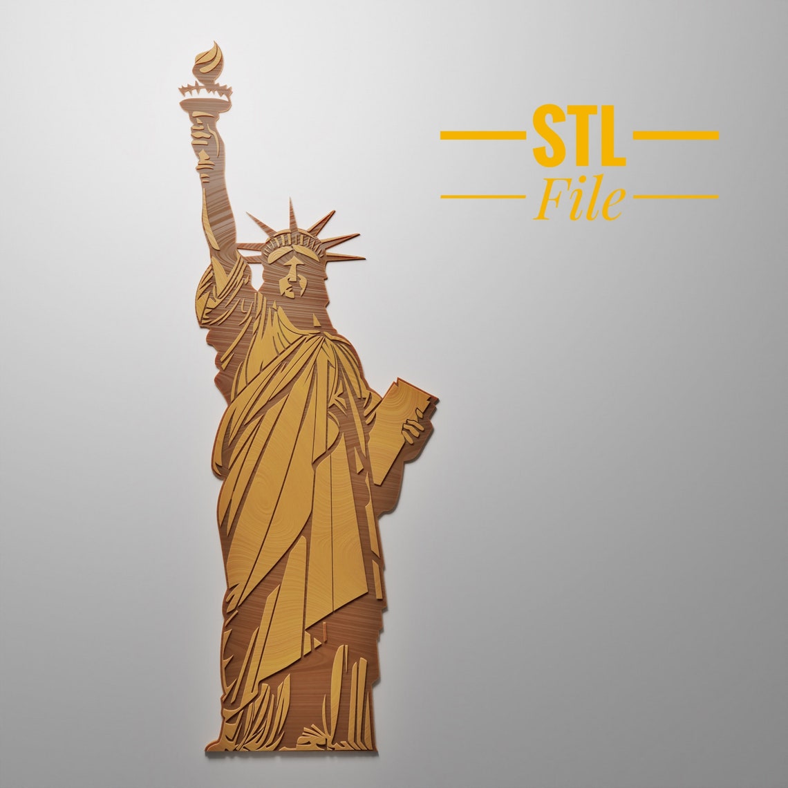 3D Statue of Liberty America STL File Relief Model for Cnc or 3D ...