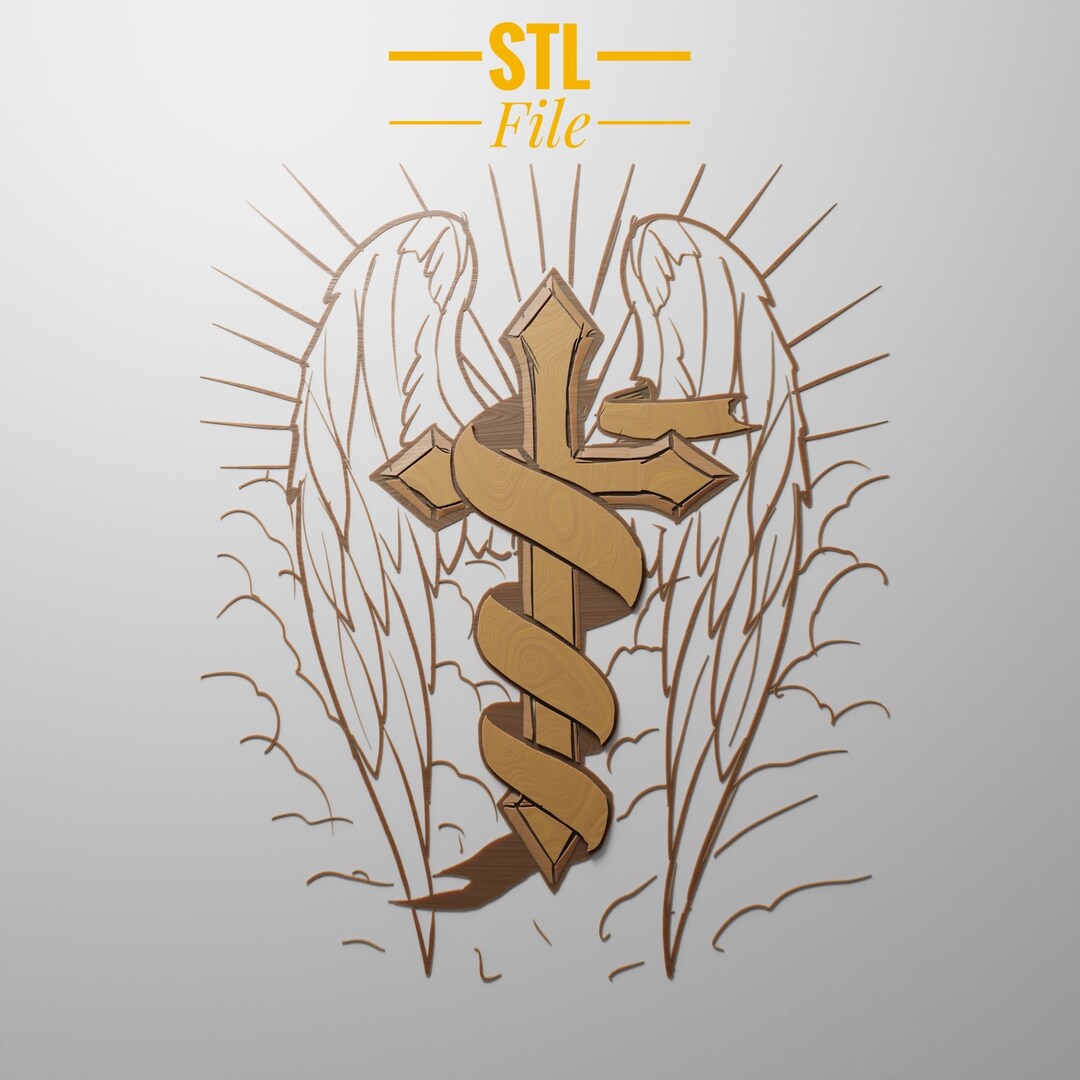 3D Cross STL File Relief Model for Cnc or 3D Printer - Etsy
