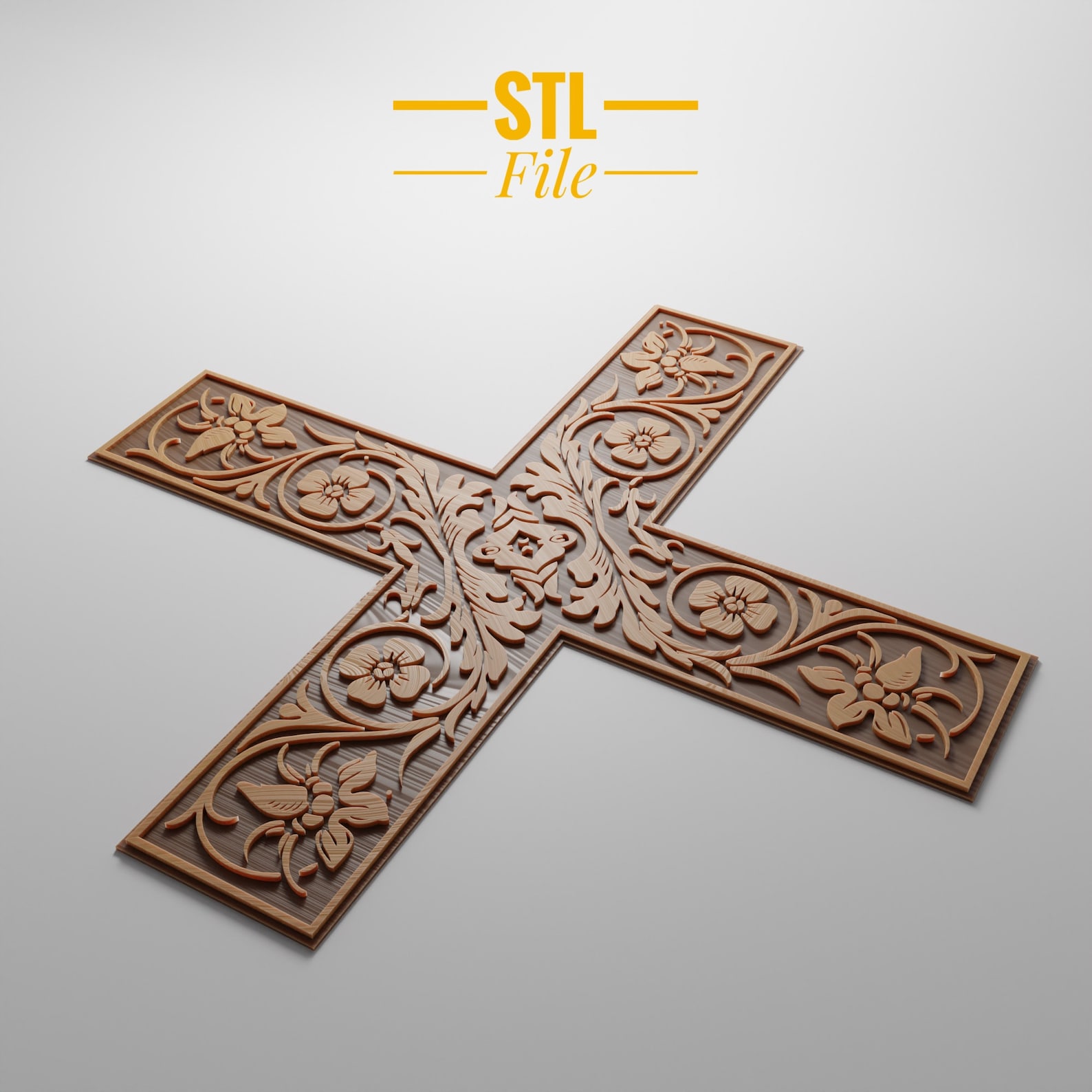 3D Cross STL File Relief Model for Cnc or 3D Printer - Etsy