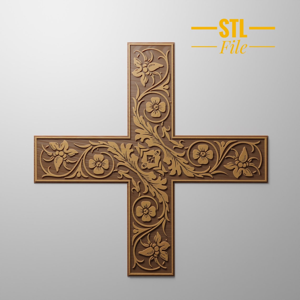 3D Cross STL File Relief Model for Cnc or 3D Printer - Etsy