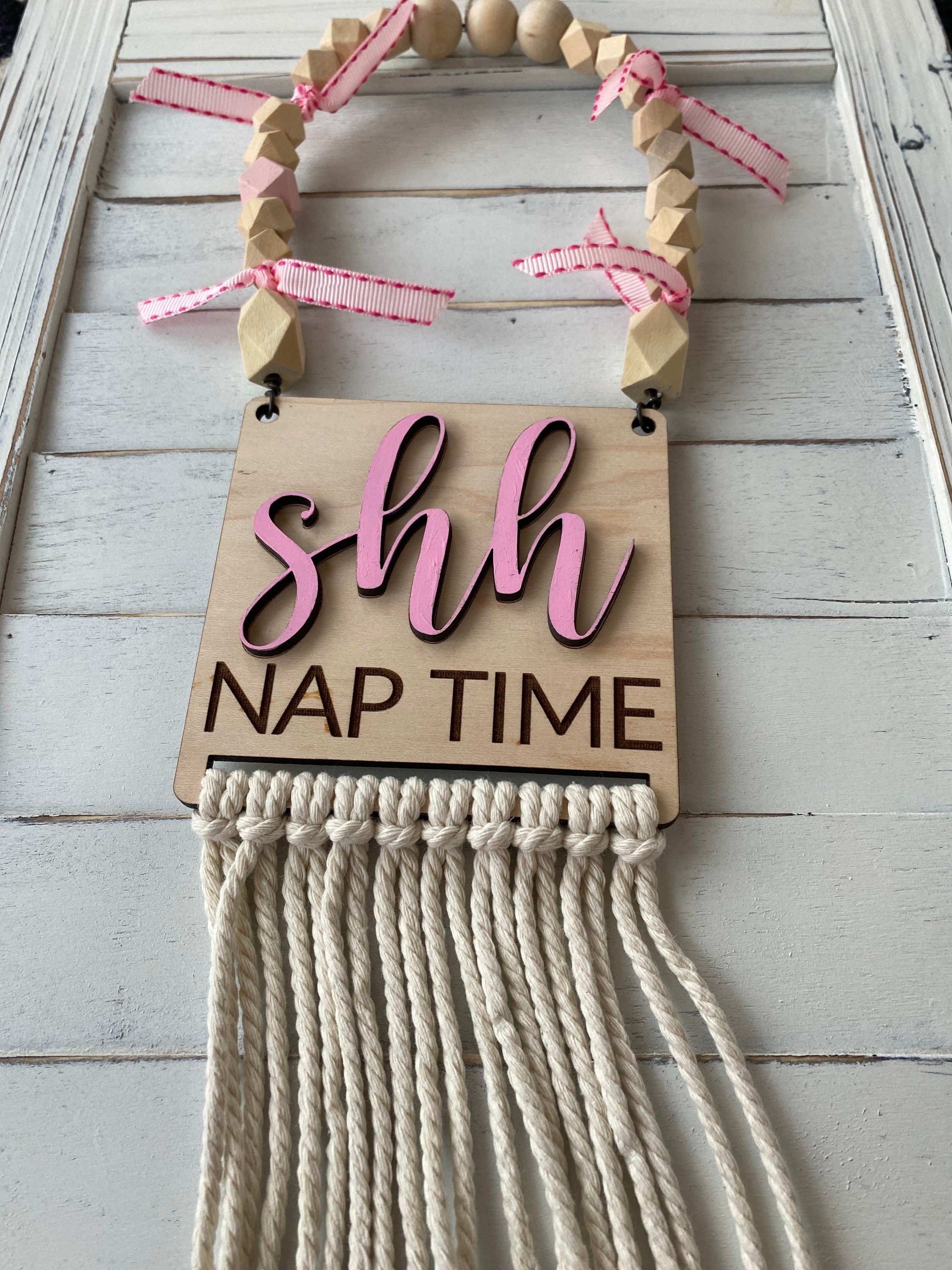 Boho Baby Sign, Baby Nap Sign, Baby Shower Gift for New Mom, Macramé ...