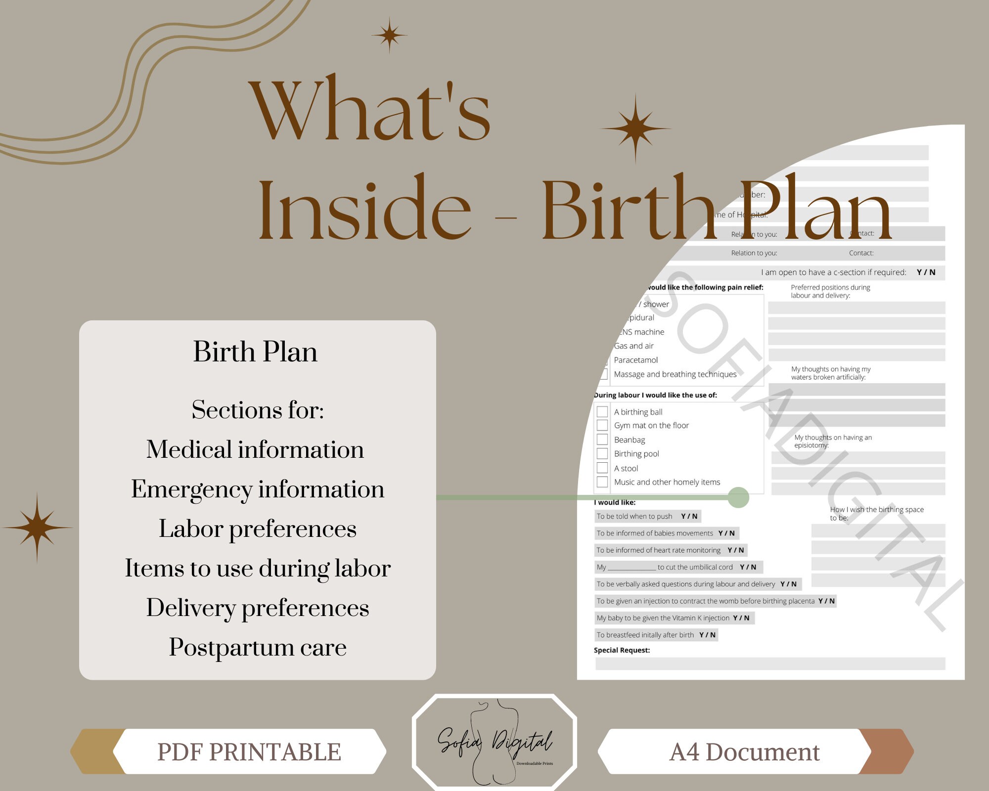 Birth Pack Printable, Labour Pack, Aunt Gift New Baby, Pregnancy Birth ...